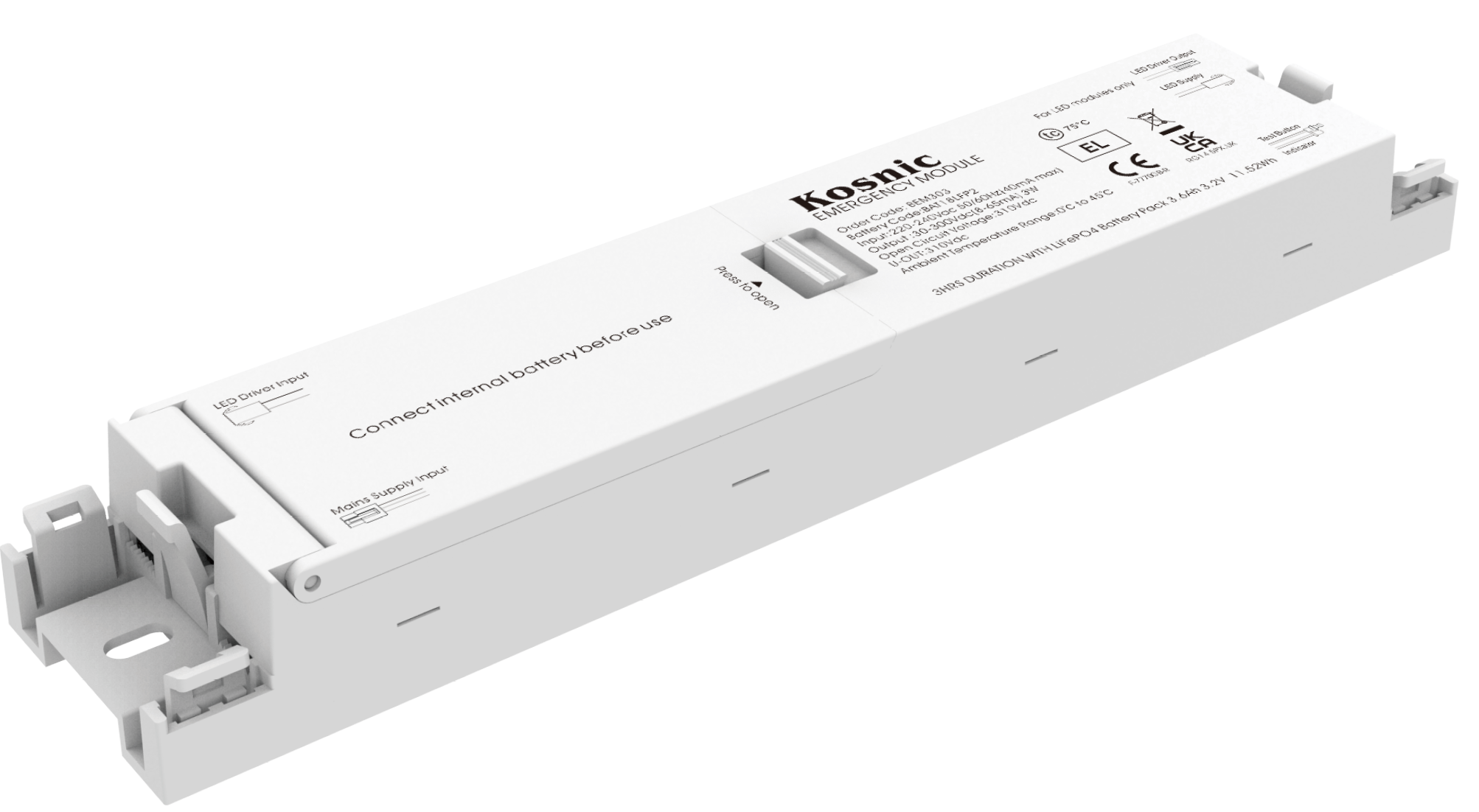 Batten UEM 3W emergency module for battens - Kosnic